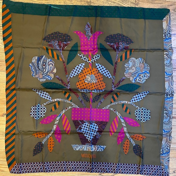 Moschino | Accessories | Moschino Vintage Silk Scarf Foulard | Poshmark